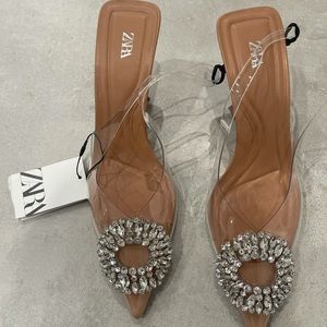 Zara | Shoes | Zara Embellished Vinyl High Heels | Poshmark